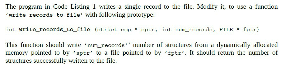 Solved The program in Code Listing 1 writes a single record | Chegg.com