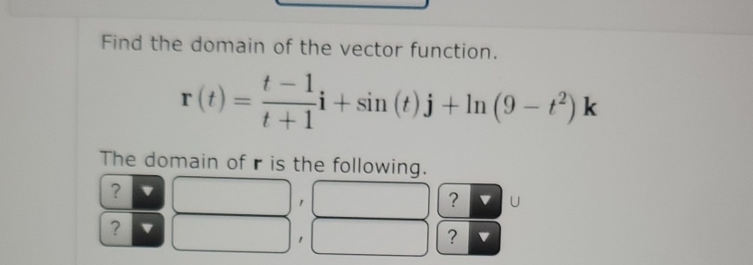Solved Find the domain of the vector | Chegg.com