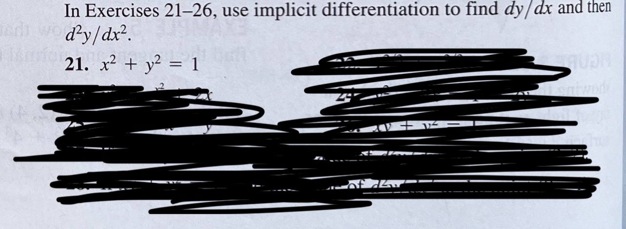 Solved In Exercises 21-26, ﻿use implicit differentiation to | Chegg.com