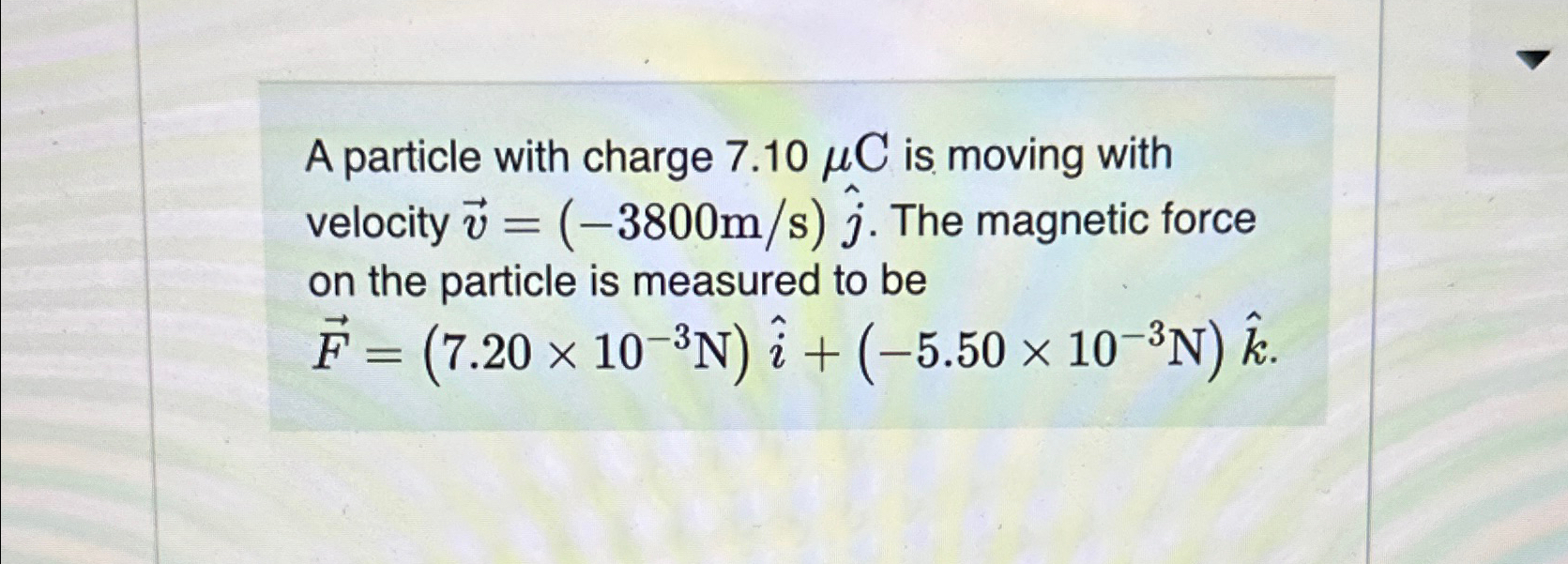 Solved A particle with charge 7.10μC ﻿is moving with | Chegg.com