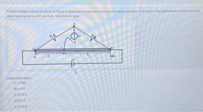 Solved A meter bridge is set-up as shown in figure to | Chegg.com