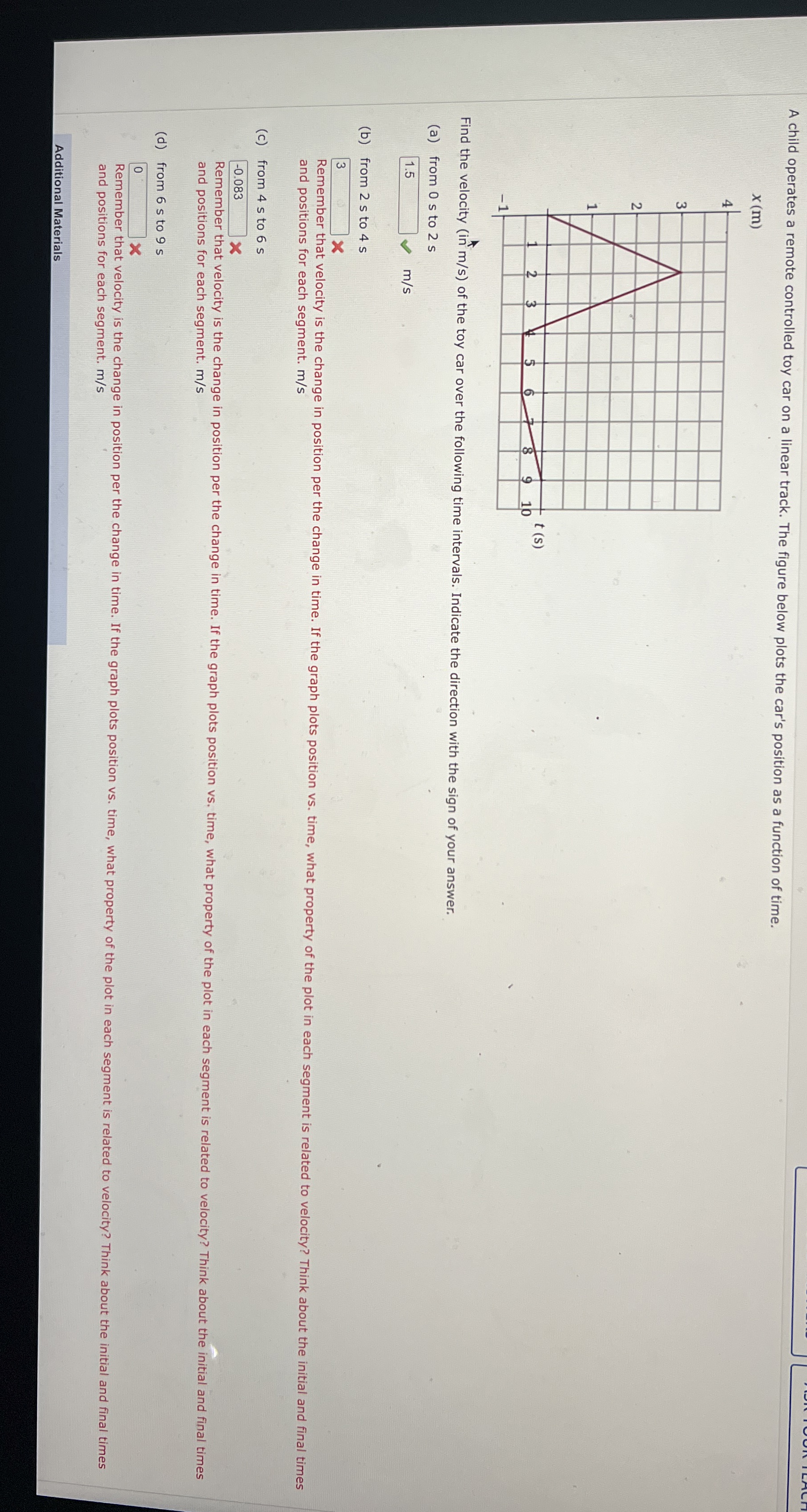 Solved A child operates a remote controlled toy car on a | Chegg.com