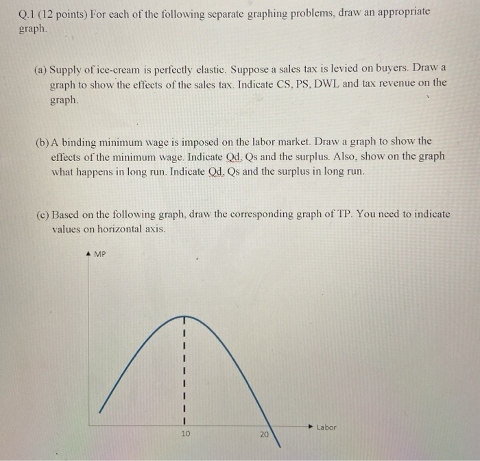 Solved Q.1 (12 points) For each of the following separate | Chegg.com