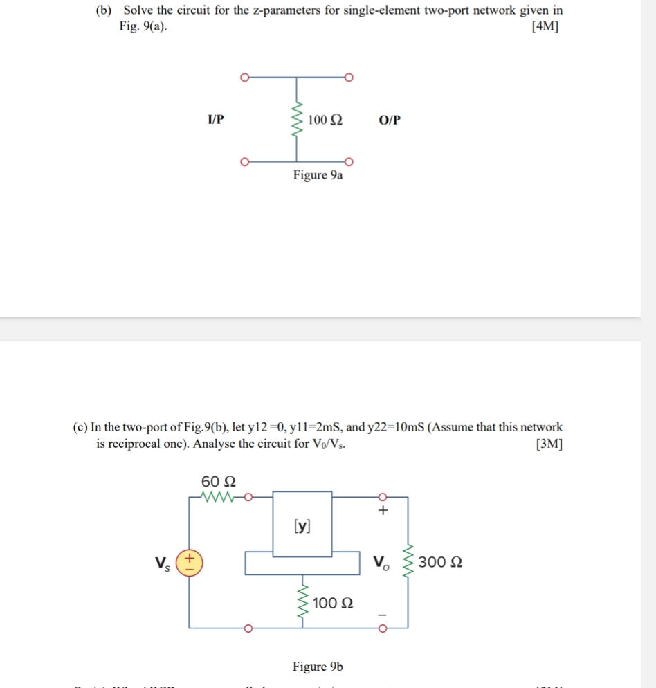 Solved (b) ﻿Solve the circuit for the z-parameters for | Chegg.com
