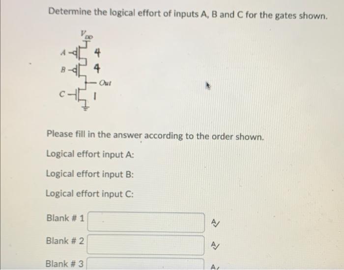 Solved Determine the logical effort of inputs A, B and C for | Chegg.com