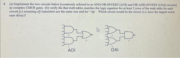 Solved (a) Implement the two circuits below [commonly | Chegg.com