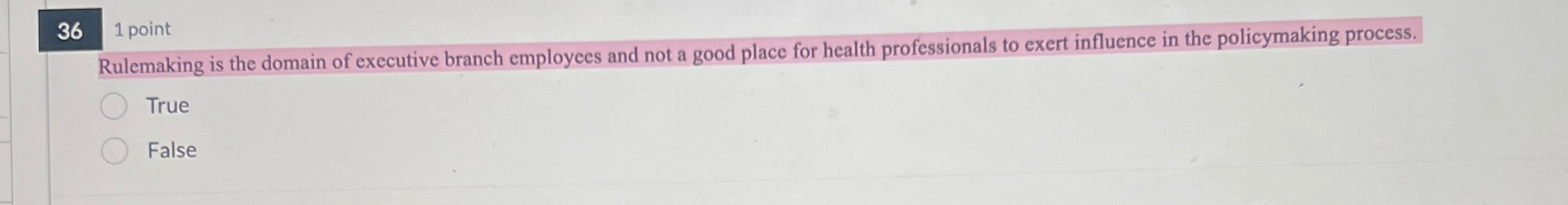 Solved 361 ﻿pointRulemaking is the domain of executive | Chegg.com