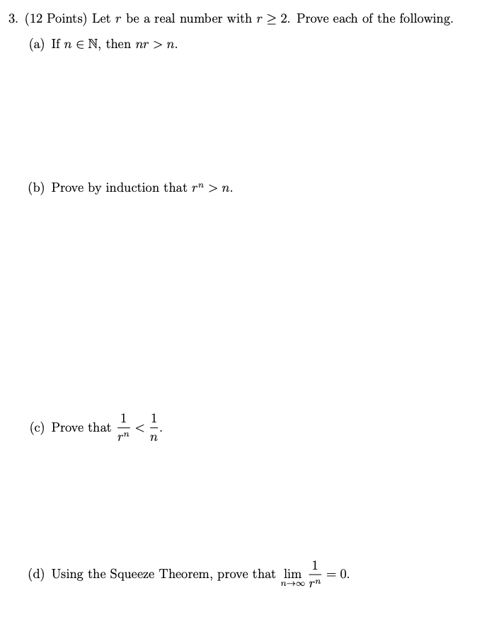 Solved (12 ﻿Points) ﻿Let r be ﻿a real number with r≥2. | Chegg.com