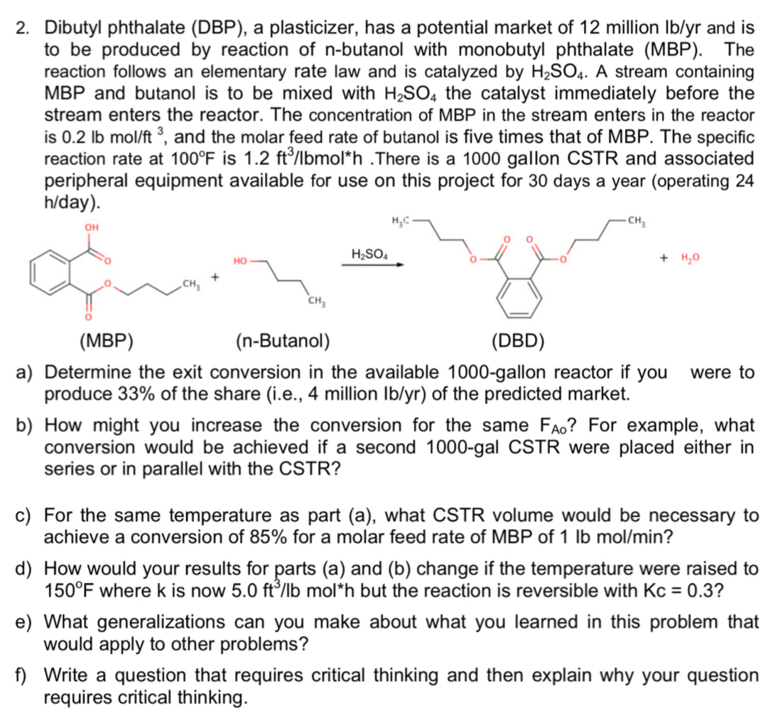 Solved Dibutyl phthalate (DBP), ﻿a plasticizer, has a | Chegg.com