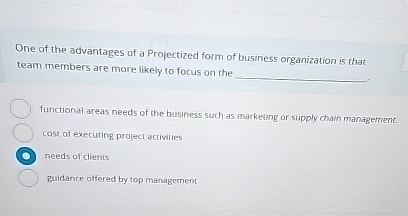 Solved One of the advantages of a Projectized form of | Chegg.com