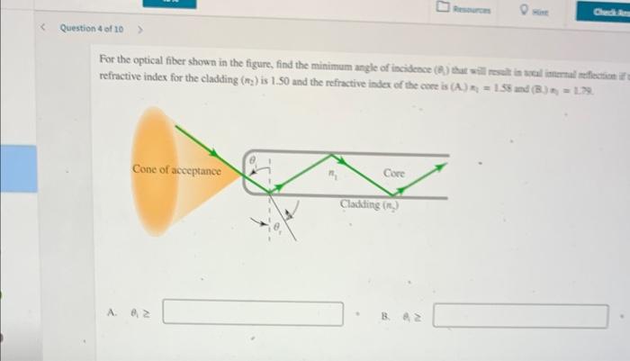 [Solved]: For the optical fiber shown in the figure, find