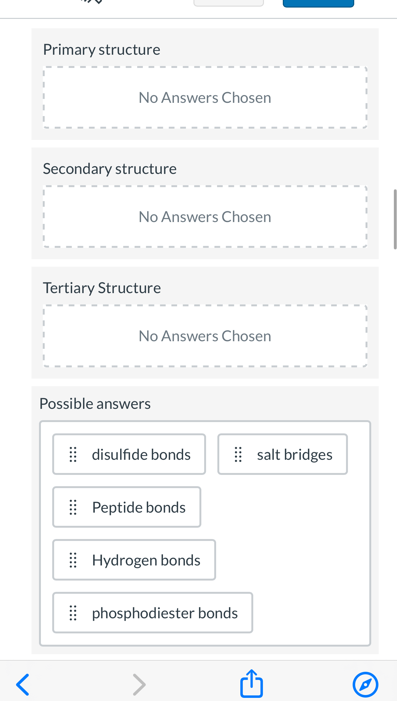 Solved Primary structureNo Answers ChosenSecondary | Chegg.com