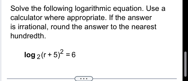 Solved Solve the following logarithmic equation. Use | Chegg.com