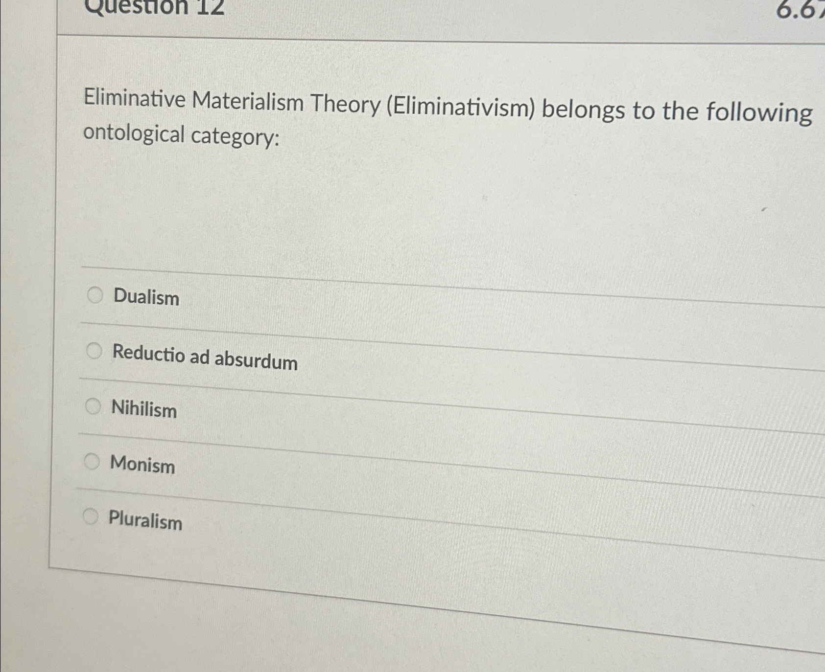Solved Eliminative Materialism Theory (Eliminativism) | Chegg.com