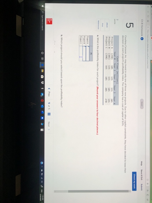 Solved Ch 8 Homework Help Save & Exit Submit Check my work | Chegg.com