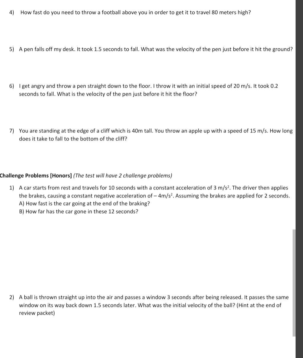 Solved a V.= 0 7. A car and a delivery truck both start from | Chegg.com