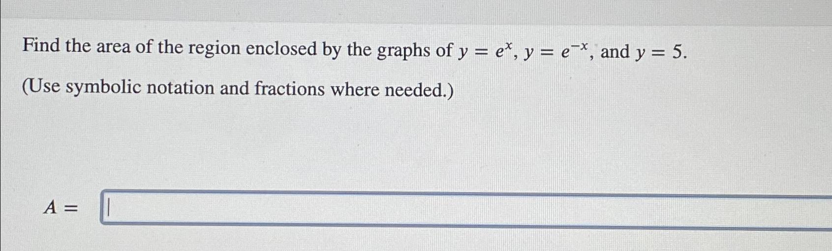 Solved Find the area of the region enclosed by the graphs of | Chegg.com