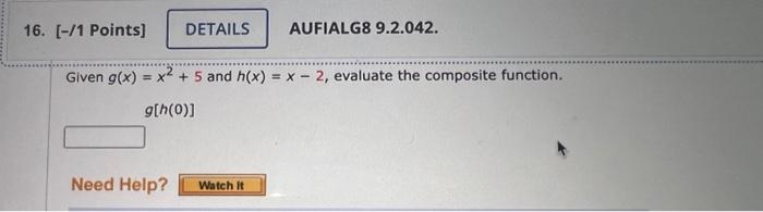 Solved Given g(x)=x2+5 and h(x)=x−2, evaluate the composite | Chegg.com