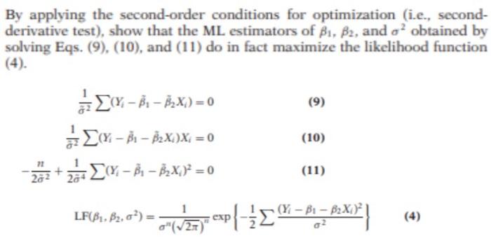 Solved By Applying The Second Order Conditions For