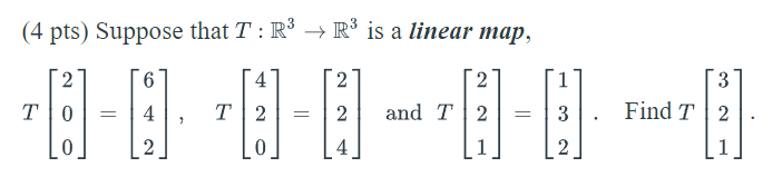 Solved Suppose that T:R3→R3 ﻿is a linear | Chegg.com