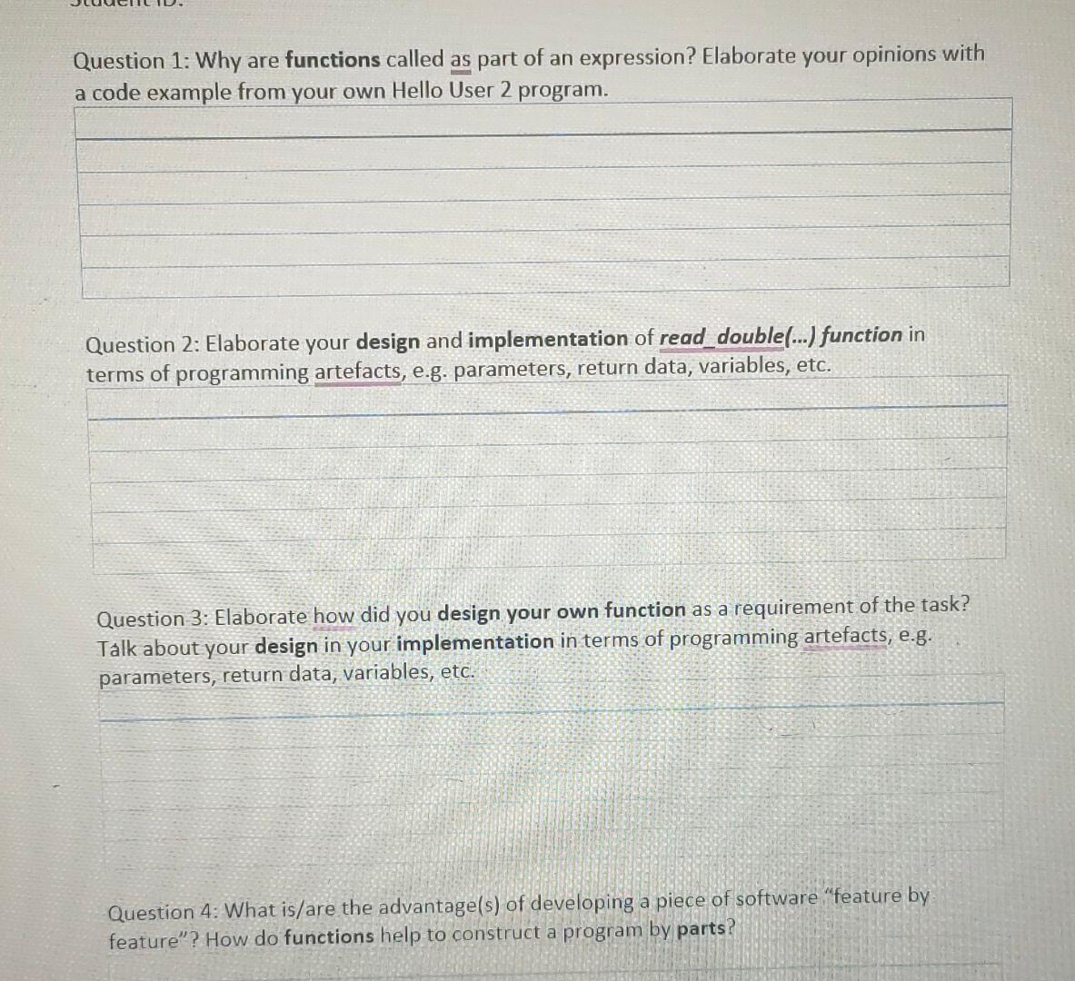 Solved ion 1 Why Are Functions Called As Part Of An Chegg