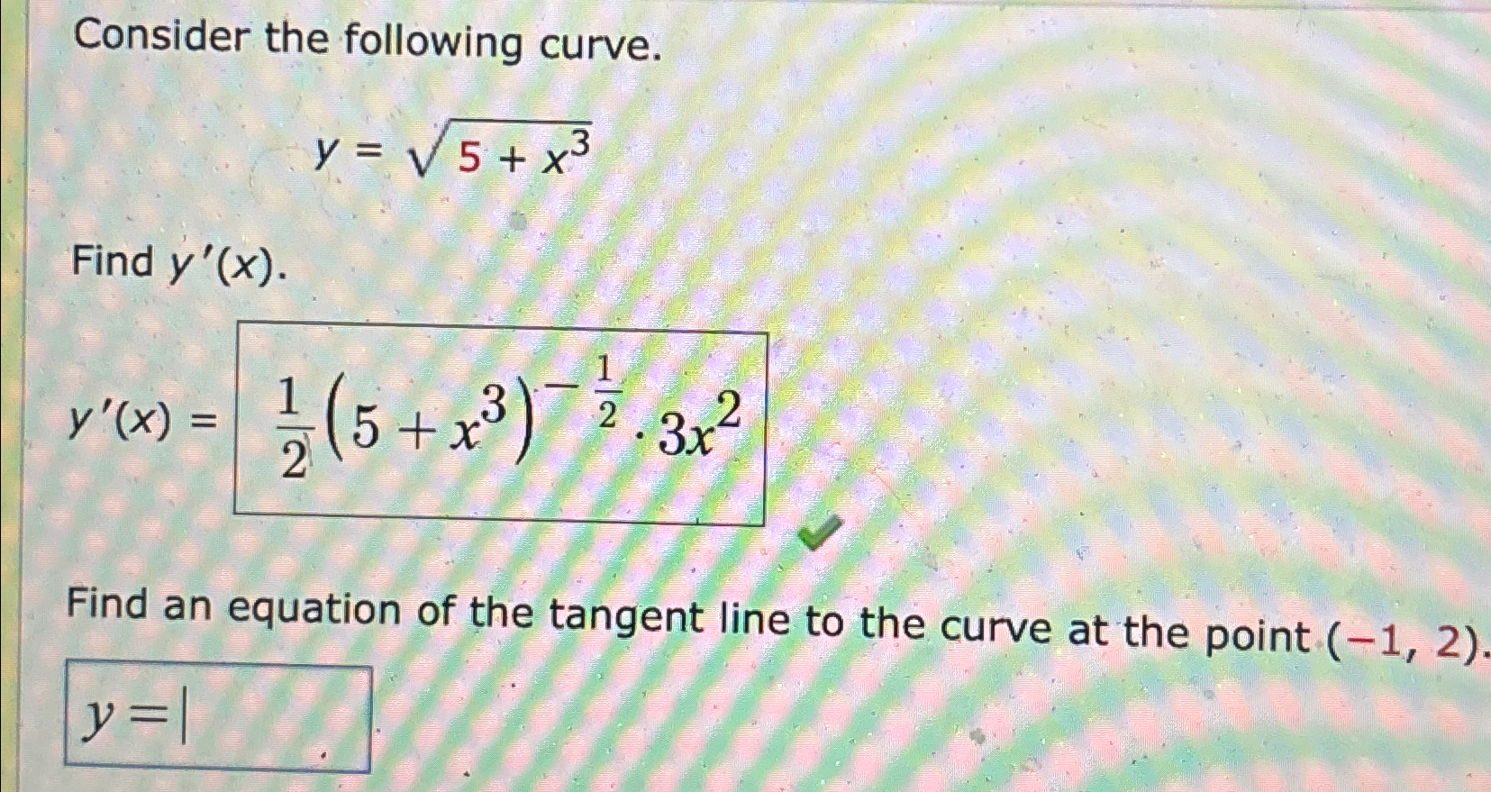 Consider the following curve.y=5+x32Find | Chegg.com