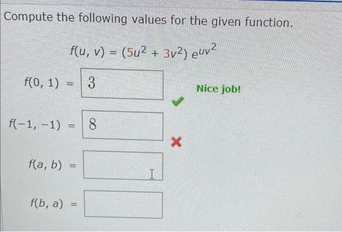 Solved Compute the following values for the given function. | Chegg.com