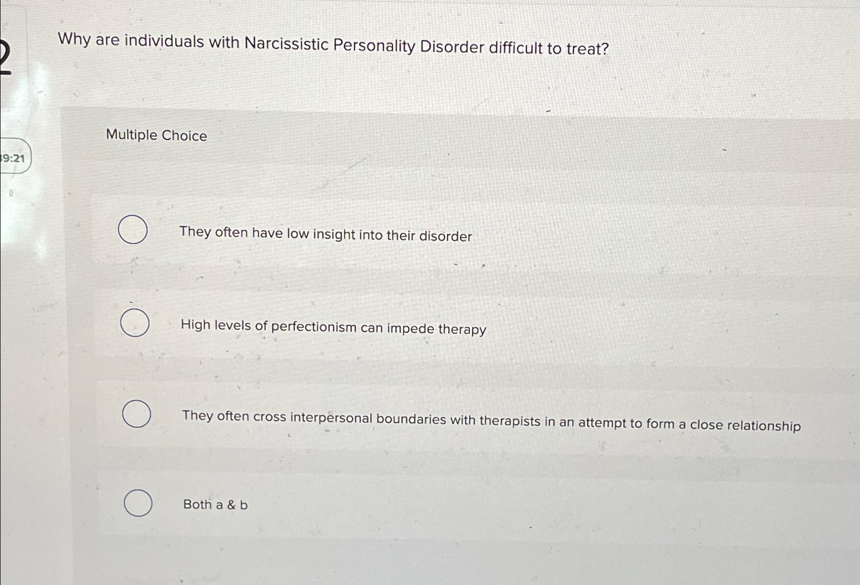 Solved Why are individuals with Narcissistic Personality | Chegg.com