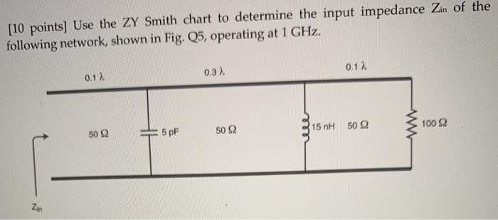 Solved [10 points] Use the ZY Smith chart to determine the | Chegg.com
