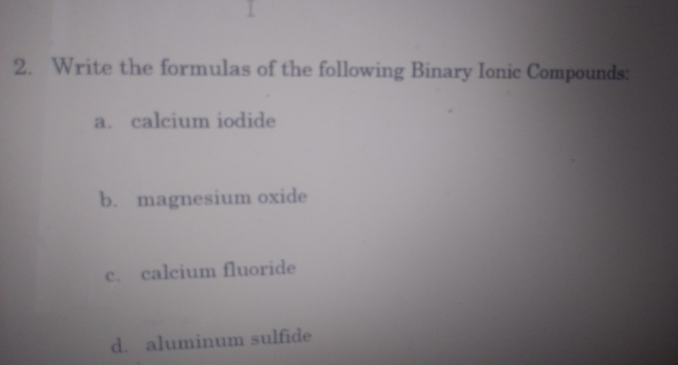 Solved 6. Write The Formulas For The Following Ternary Ionic | Chegg.com