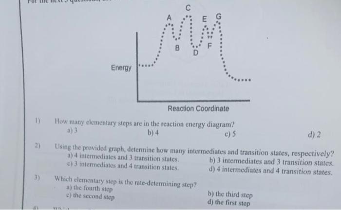 Solved 1) How many elementary steps are in the reaction | Chegg.com