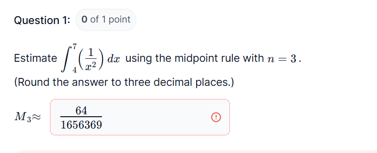 Solved Estimate ﻿ ﻿ ﻿ ﻿using the midpoint rule with .(Round | Chegg.com