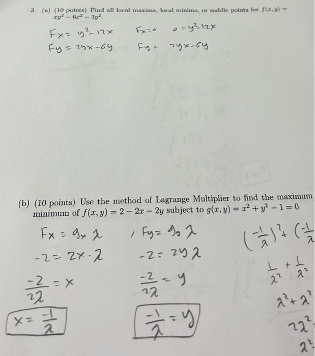 Solved 3. (a) (10 points) Find all local maxima, local | Chegg.com