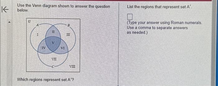 Solved KE Use the Venn diagram shown to answer the question | Chegg.com