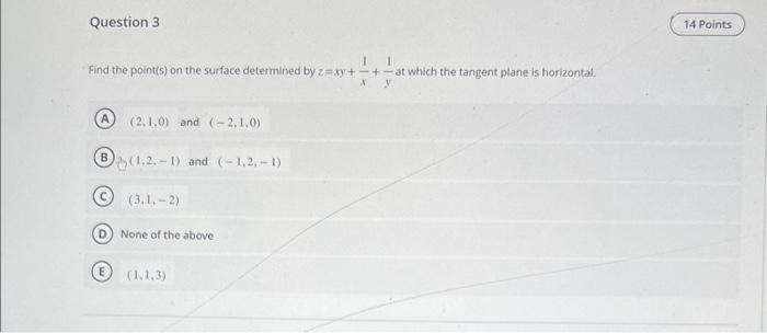 Solved Find the point(s) on the surface determined by | Chegg.com