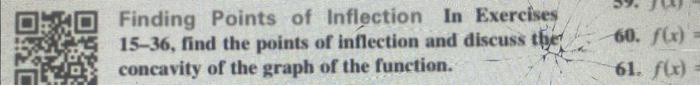 Solved Finding Points of Inflection In Exercises 15-36, find | Chegg.com