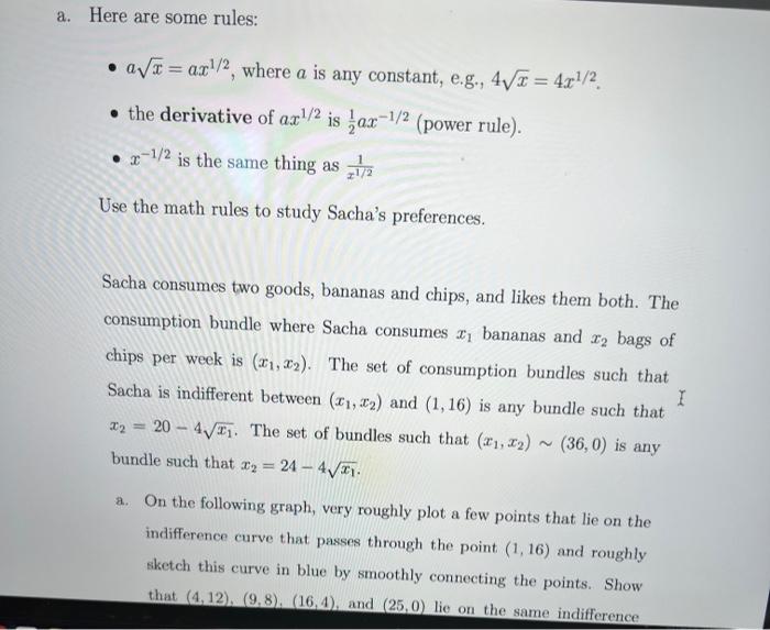 Solved a. On the following graph, very roughly plot a few | Chegg.com