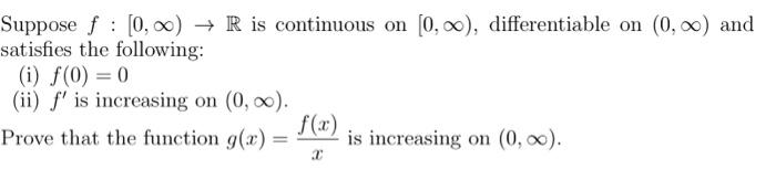 Solved Suppose f:[0,∞)→R is continuous on [0,∞), | Chegg.com