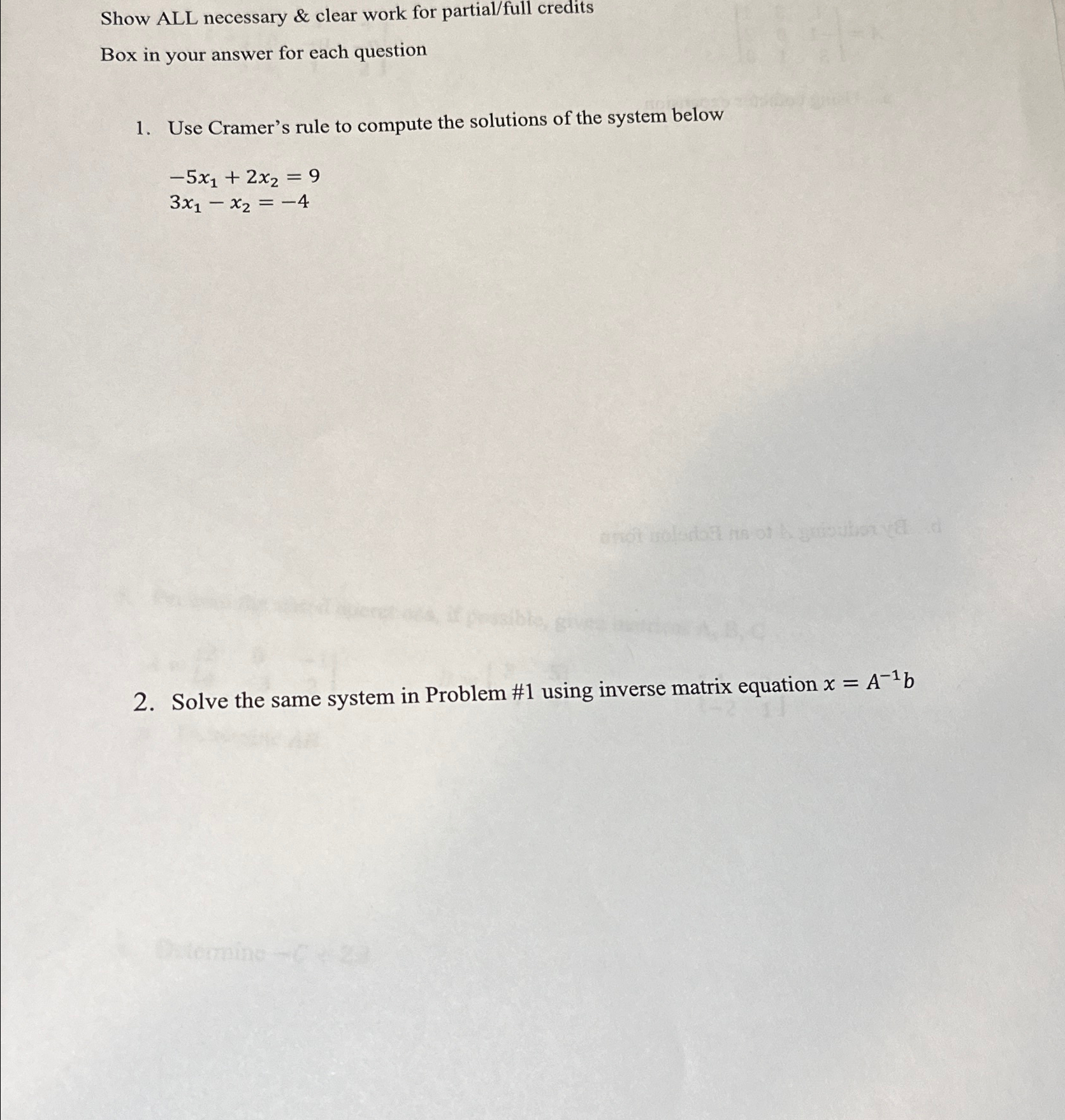 Solved Solve number 1 ﻿and use number 1 ﻿to solve for #2. | Chegg.com