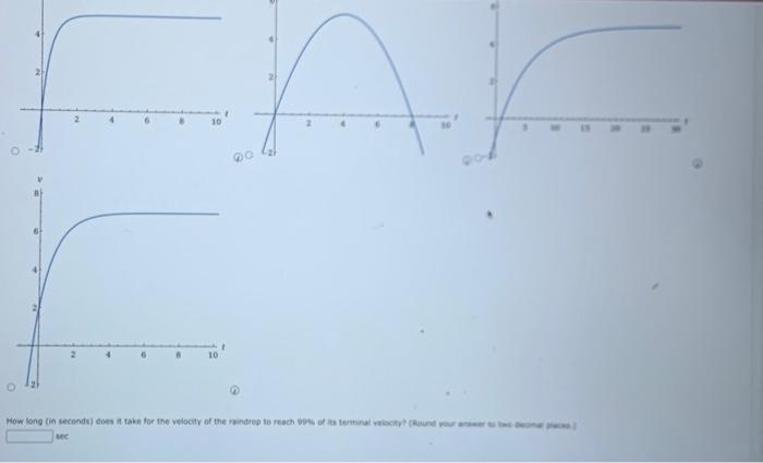 Solved v(t)=vπ(1−e−gt/vT) ere g is the acceleration due to | Chegg.com