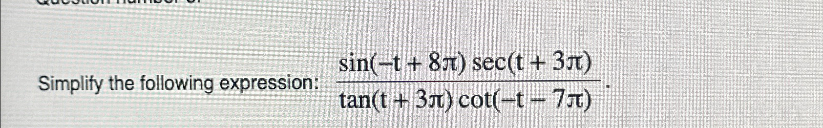 Solved Simplify the following expression: | Chegg.com