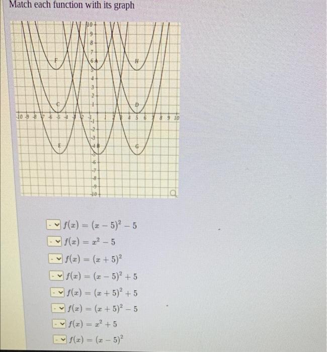 Solved Match each function with its graph -10-9-8-65 8 9 10 | Chegg.com