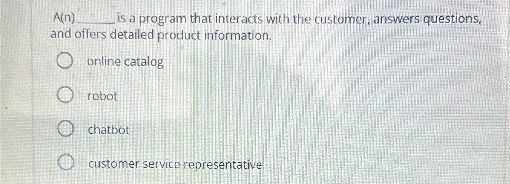Solved An ﻿is A Program That Interacts With The Customer 