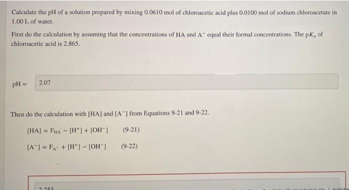 Solved Calculate the pH of a solution prepared by mixing | Chegg.com
