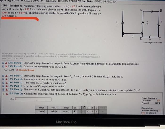 Solved (255) Problem 4: An infinitely long single wire with | Chegg.com Solved (255) Problem 4: An infinitely long single wire with | Chegg.com
