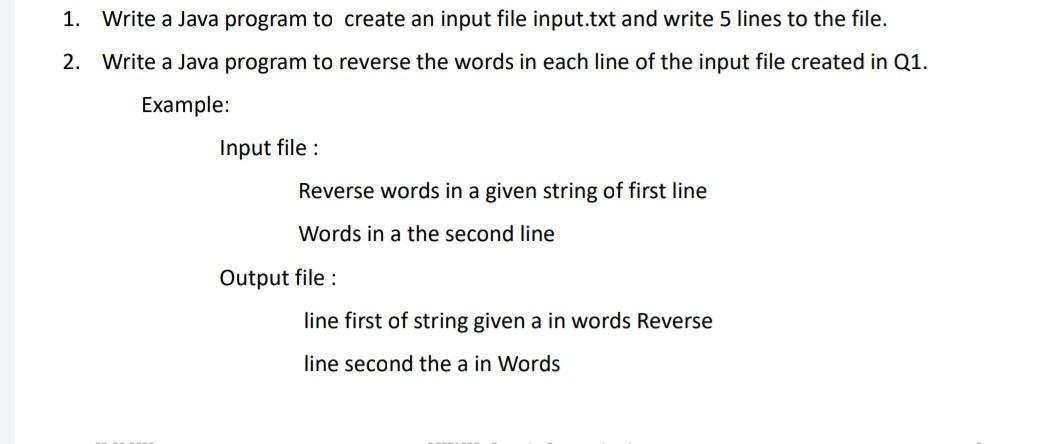 Solved 1 Write A Java Program To Create An Input File 0228