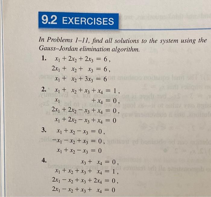 Solved In Problems 1-11, find all solutions to the system | Chegg.com