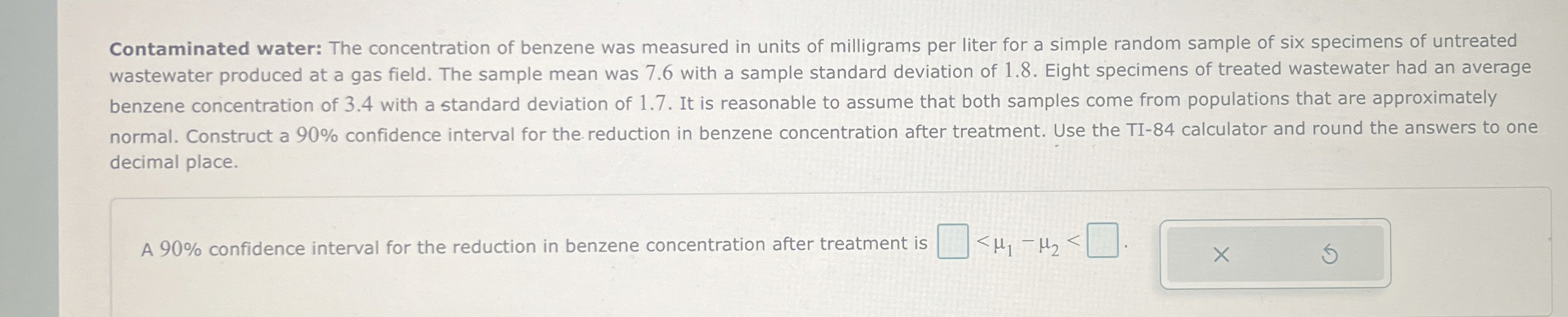 Solved Contaminated water: The concentration of benzene was | Chegg.com ...