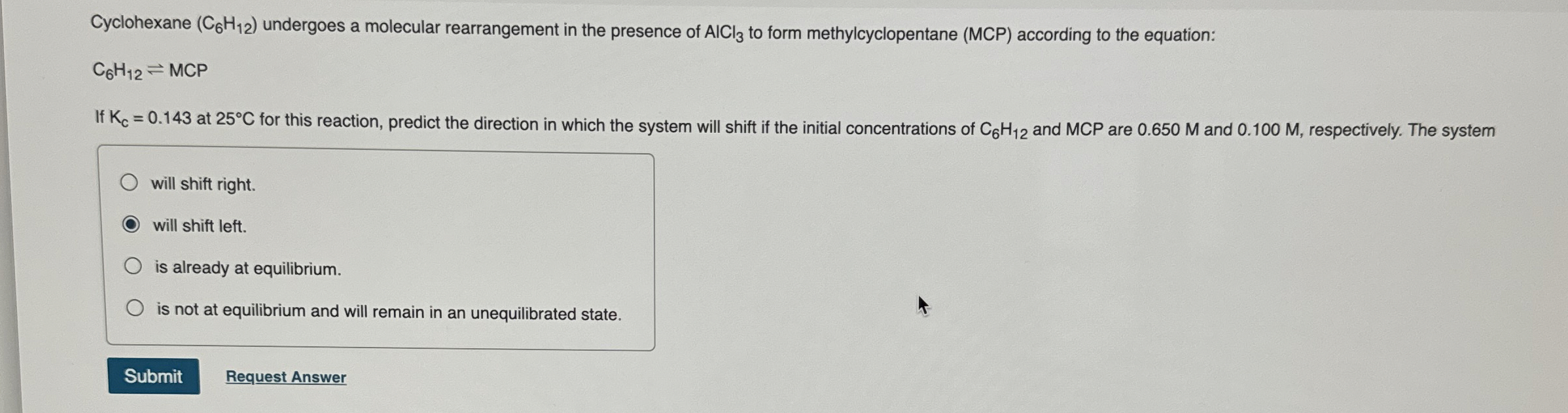 Solved Cyclohexane (C6H12) ﻿undergoes a molecular | Chegg.com