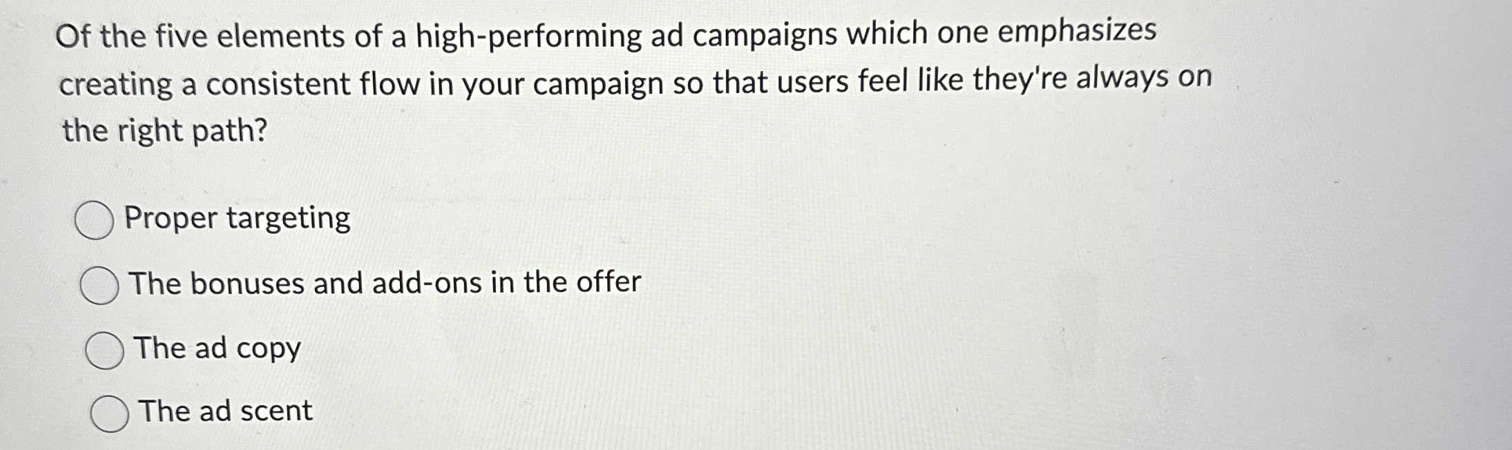 Solved Of the five elements of a high-performing ad | Chegg.com